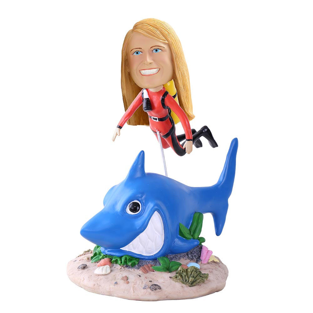 Scuba Diver with Shark – Bobble Boss